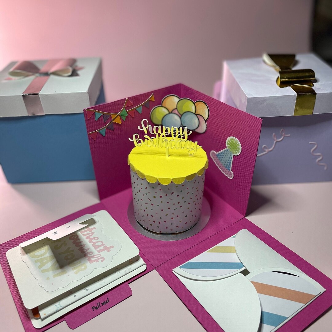 Birthday Cake Explosion Card Box - Etsy