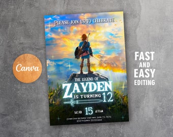 Zelda Birthday Invitation - Etsy
