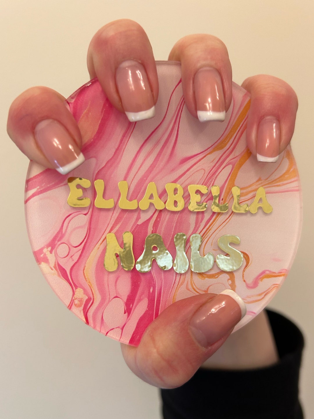 Personalised Nail Tech Prop/nailfie Acrylic Disk, Nail Photo Prop ...