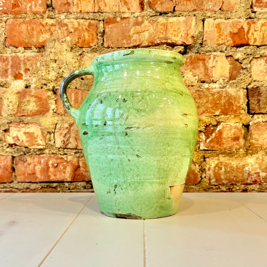 Green Antique Cottage Crafted Jug - Etsy