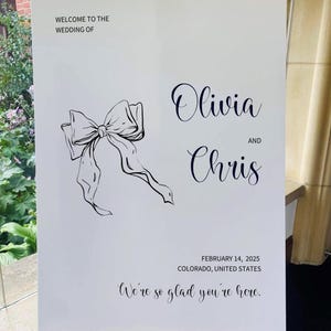 Timeless Bow Wedding Welcome Sign Template, Editable Wedding Sign ...