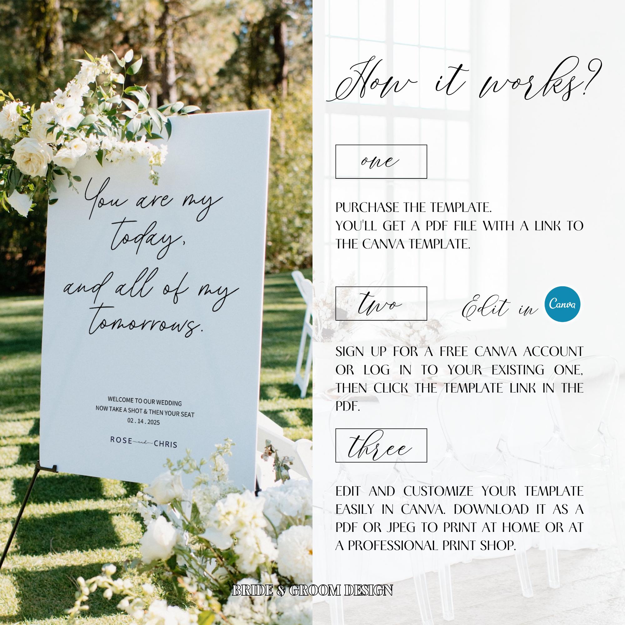 Wedding Welcome Sign, Wedding Signage, Entrance Sign, Ceremony Sign ...