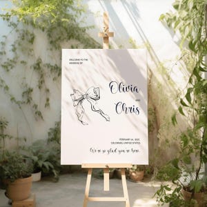 Timeless Bow Wedding Welcome Sign Template, Editable Wedding Sign ...