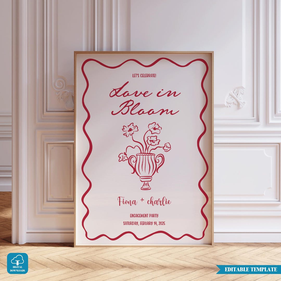 Engaged Welcome Sign, Modern Engaged, We're Engaged Sign, Whimsical ...