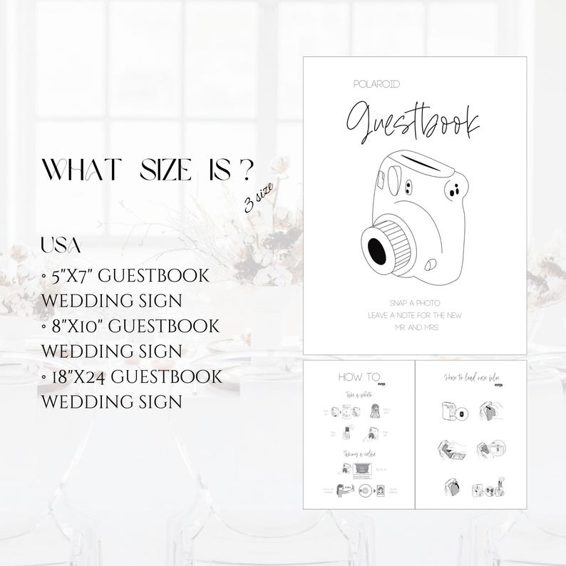 Polaroid Wedding Guestbook Sign, Photo Book Sign, Guestbook Wedding ...