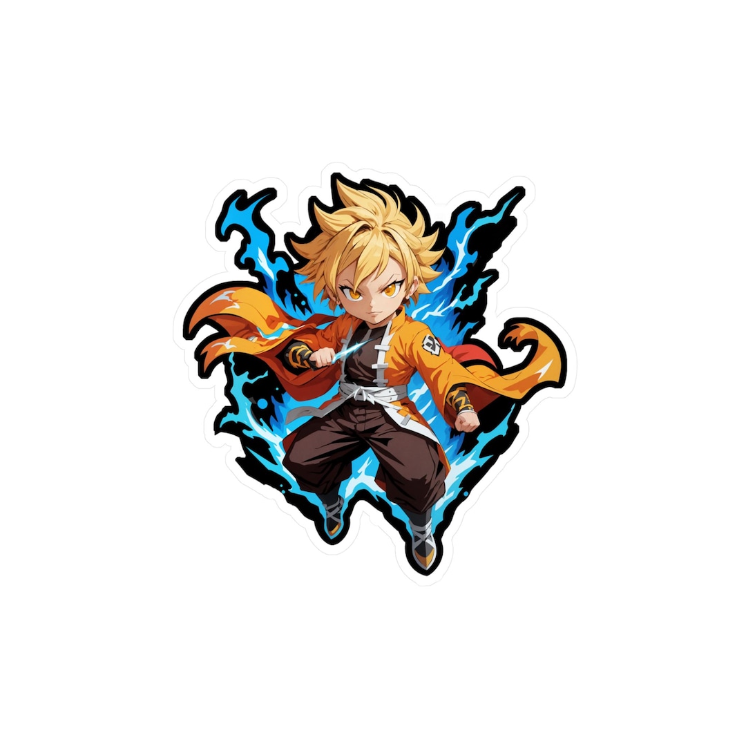 Zenitsu Agatsuma Demon Slayer Sticker Cute Anime Vinyl Art for Water ...