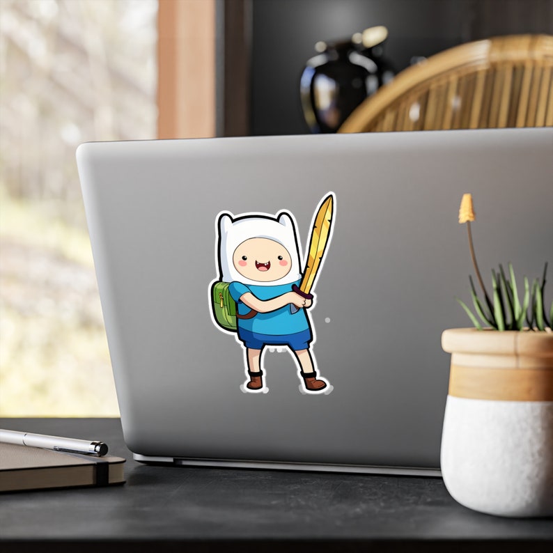 Finn Adventure Time Sticker Cute Cartoon Vinyl Art With Sword for Water ...