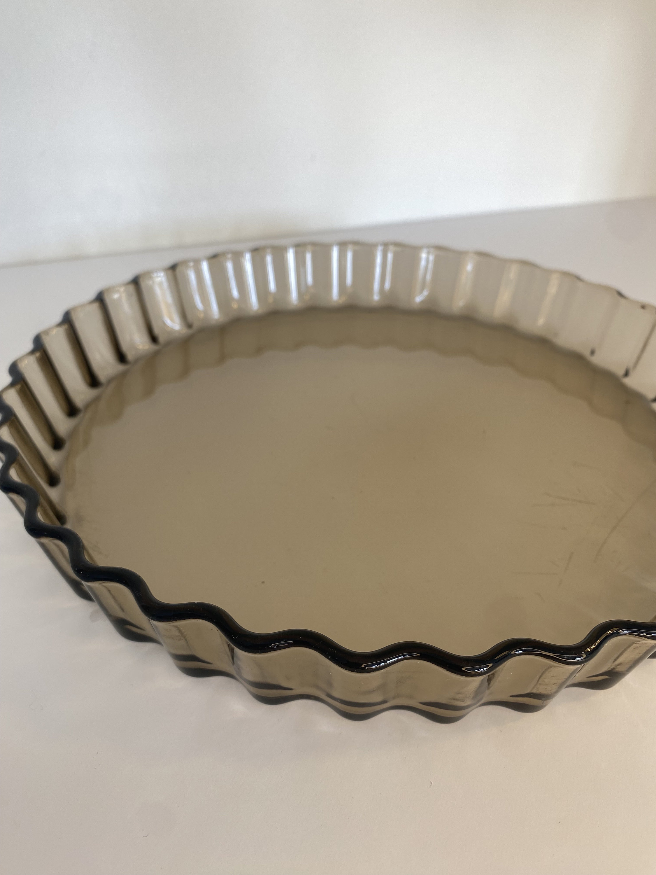 Arcopal Smoked Glass Flan Dish, 28.5cm French Bakeware, 1970s - Etsy
