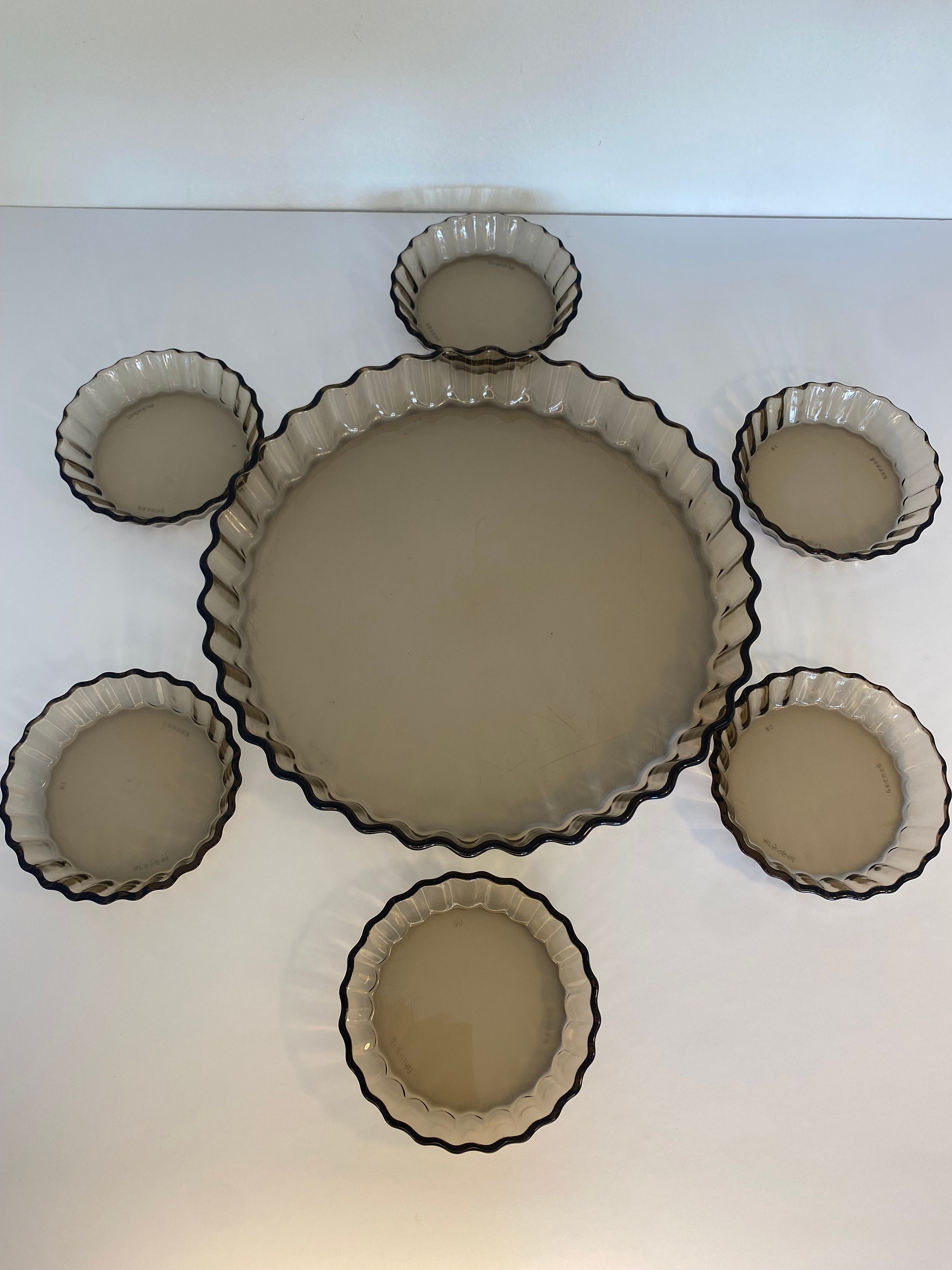 Arcopal Smoked Glass Flan Dish, 28.5cm French Bakeware, 1970s - Etsy