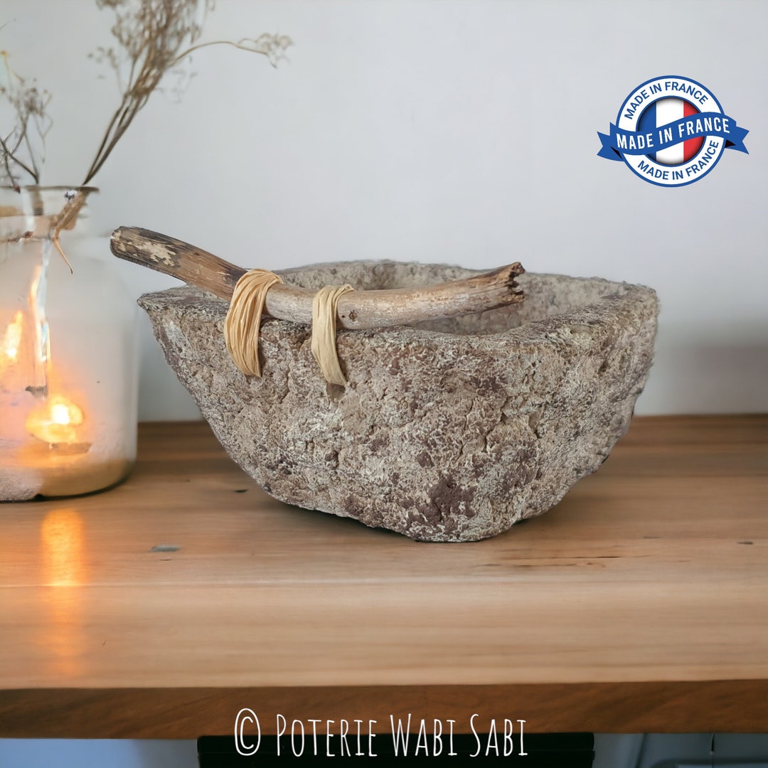 Wabi Sabi Distressed Paper Mache Small Square Bowl Interior Decoration ...