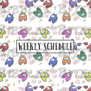 Printable Among Us "kinda Sus" Weekly Hourly Planner - Weekly Schedule ...