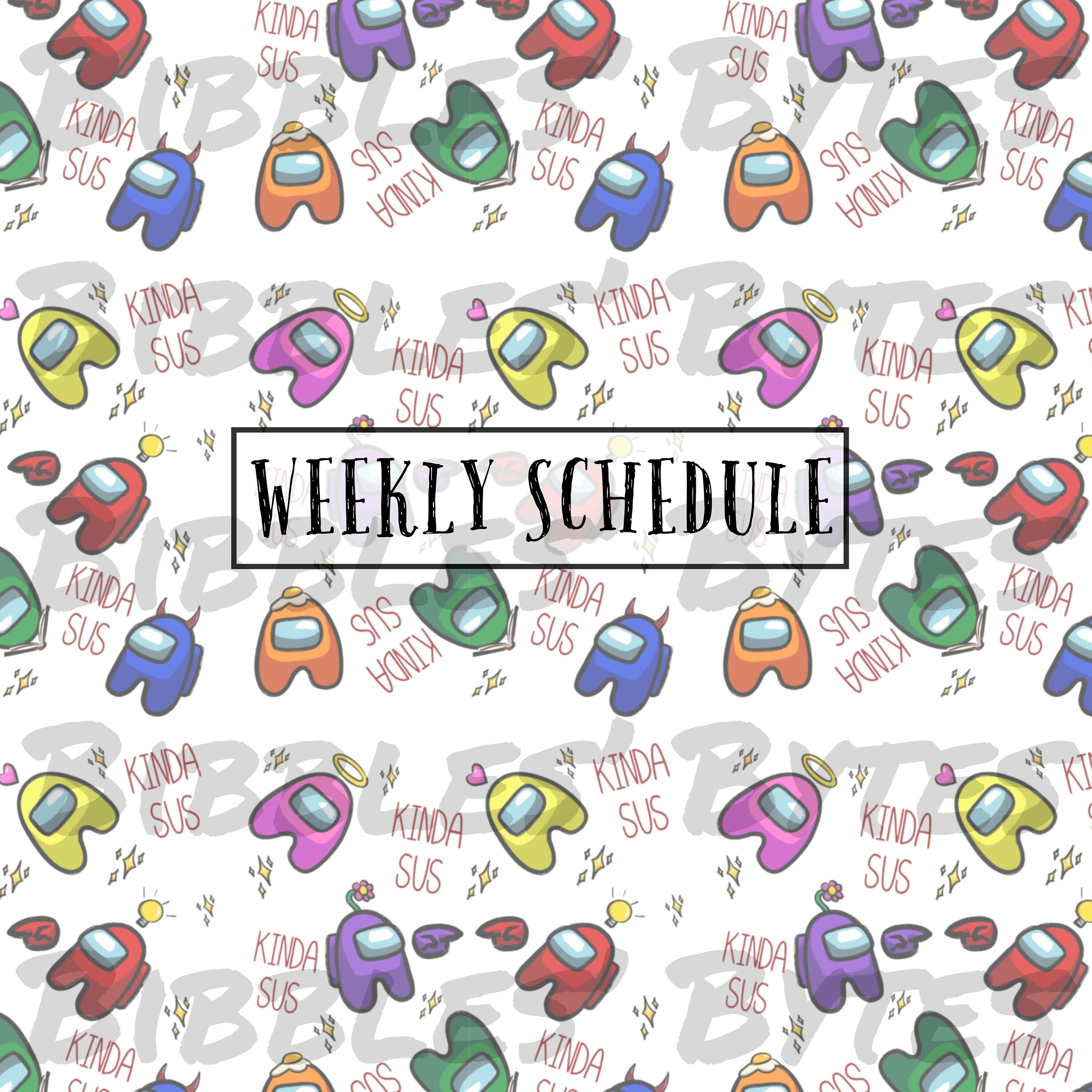 Printable Among Us "kinda Sus" Weekly Hourly Planner - Weekly Schedule ...