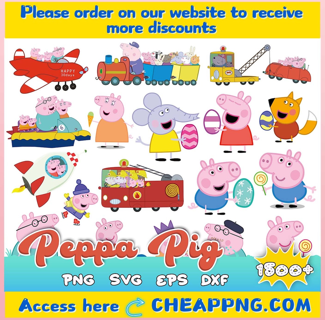 Peppa Pig SVG, Bundle Layered SVG, Layered and Instant Downloadable ...