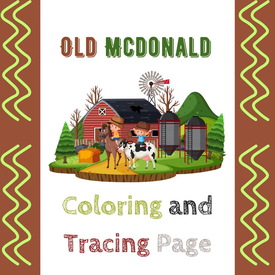 Old Mcdonald Farm Animals Coloring Pages - Etsy