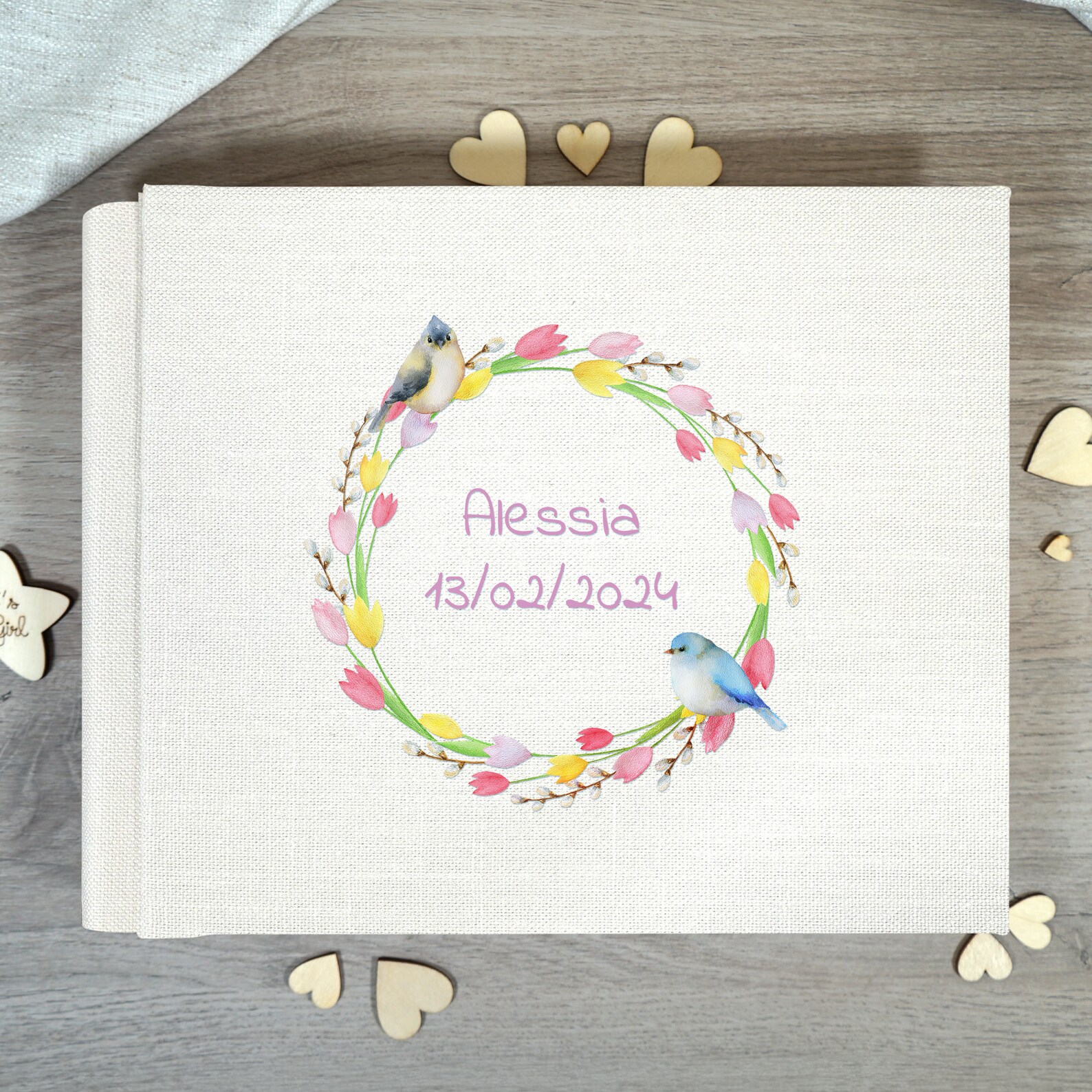 Customizable Photo Album, Baby Memory Album, Linen Photo Album, Faux ...