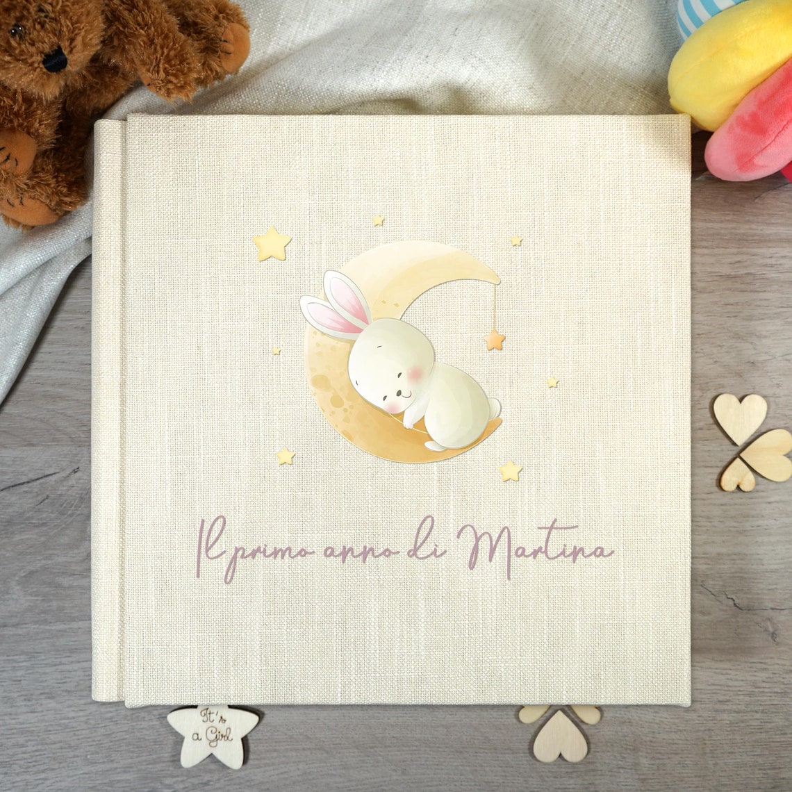 Customizable Photo Album, Baby Memory Album, Linen Photo Album, Faux ...