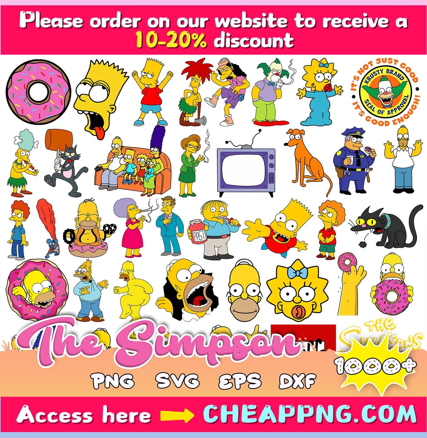 Simpsons Png Svg Clip Art Bundle,simpsons Svg Cut Files for Cricut ...