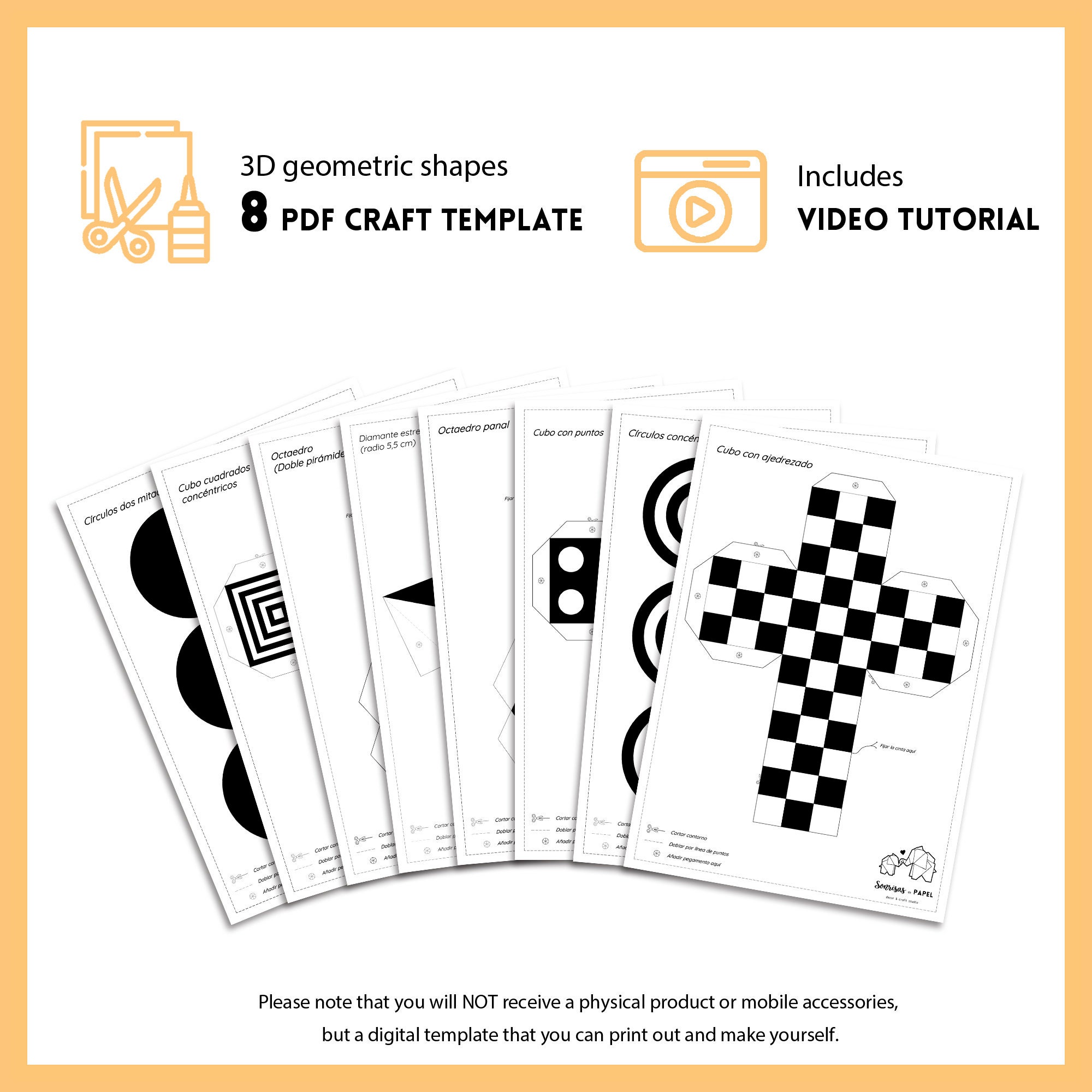 DIY Montessori Mobile. Craft Template With Geometric Shapes PDF - Etsy