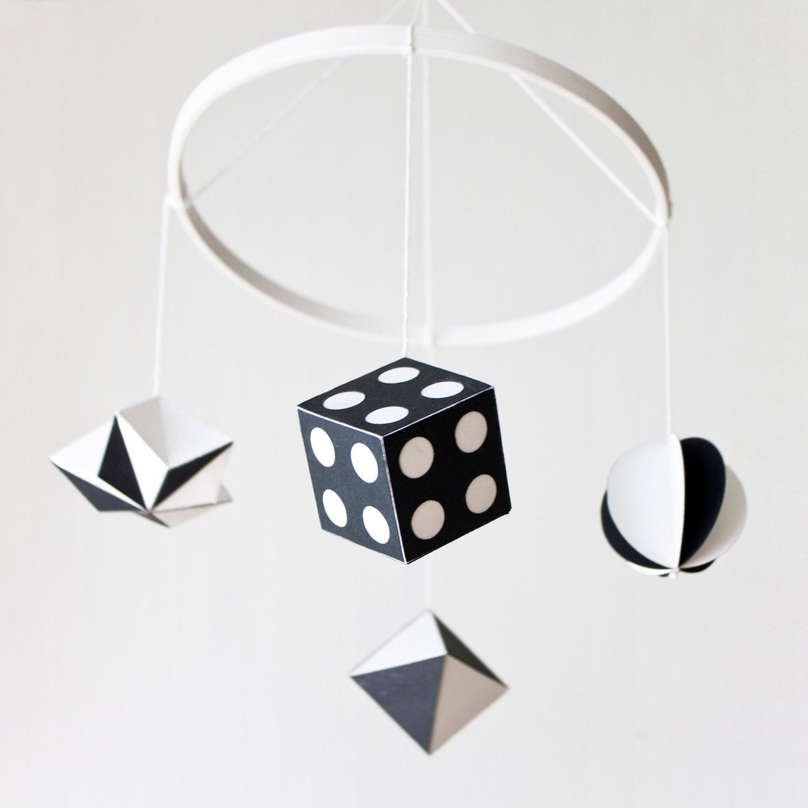 Contrast Mobile Craft Template With Geometric Figures PDF DIY - Etsy UK