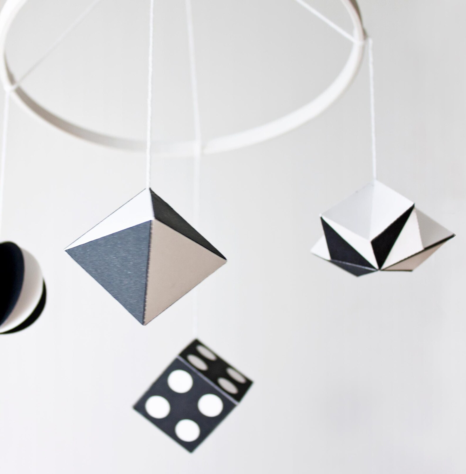 Contrast Mobile Craft Template With Geometric Figures PDF DIY - Etsy