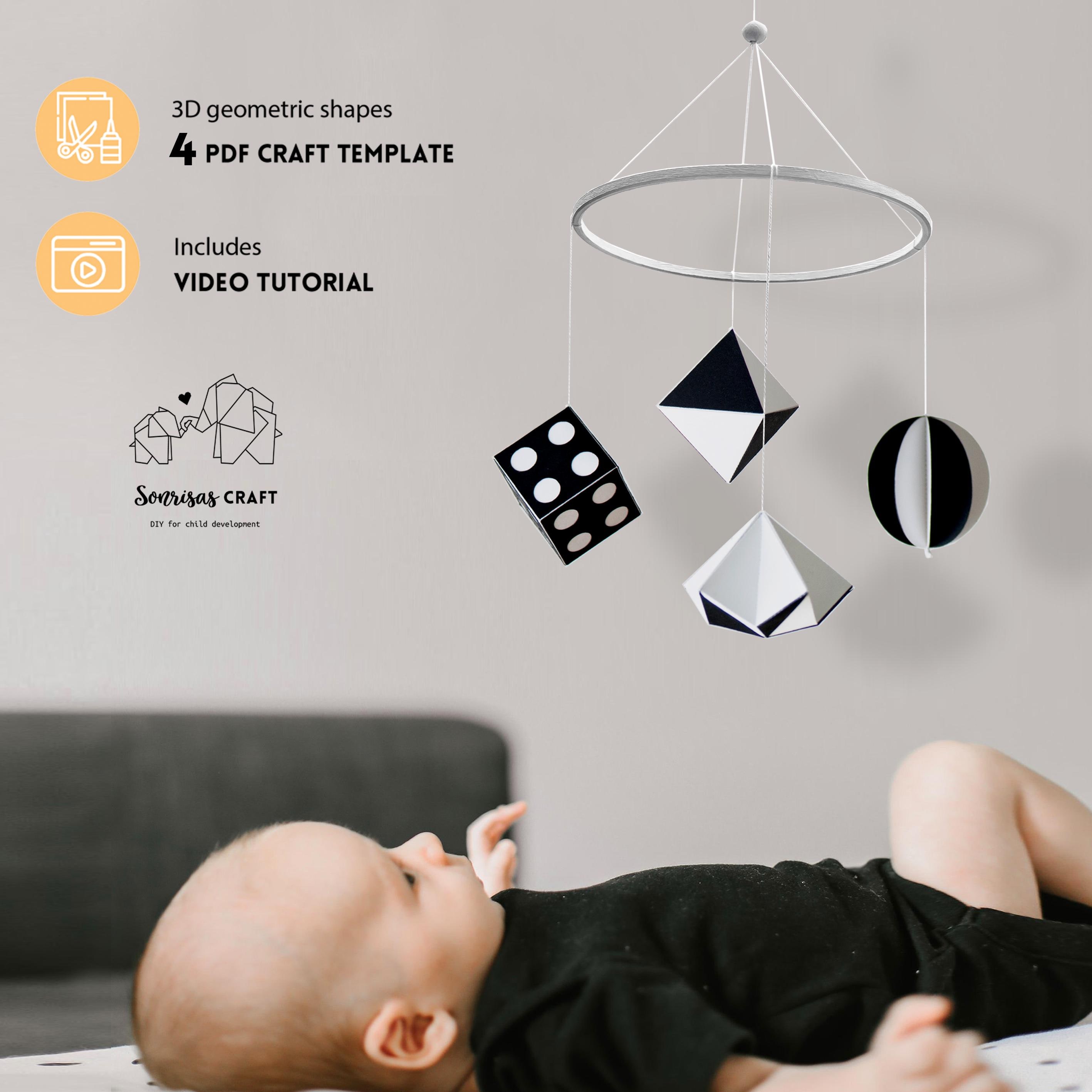 Contrast Mobile Craft Template With Geometric Figures PDF DIY - Etsy