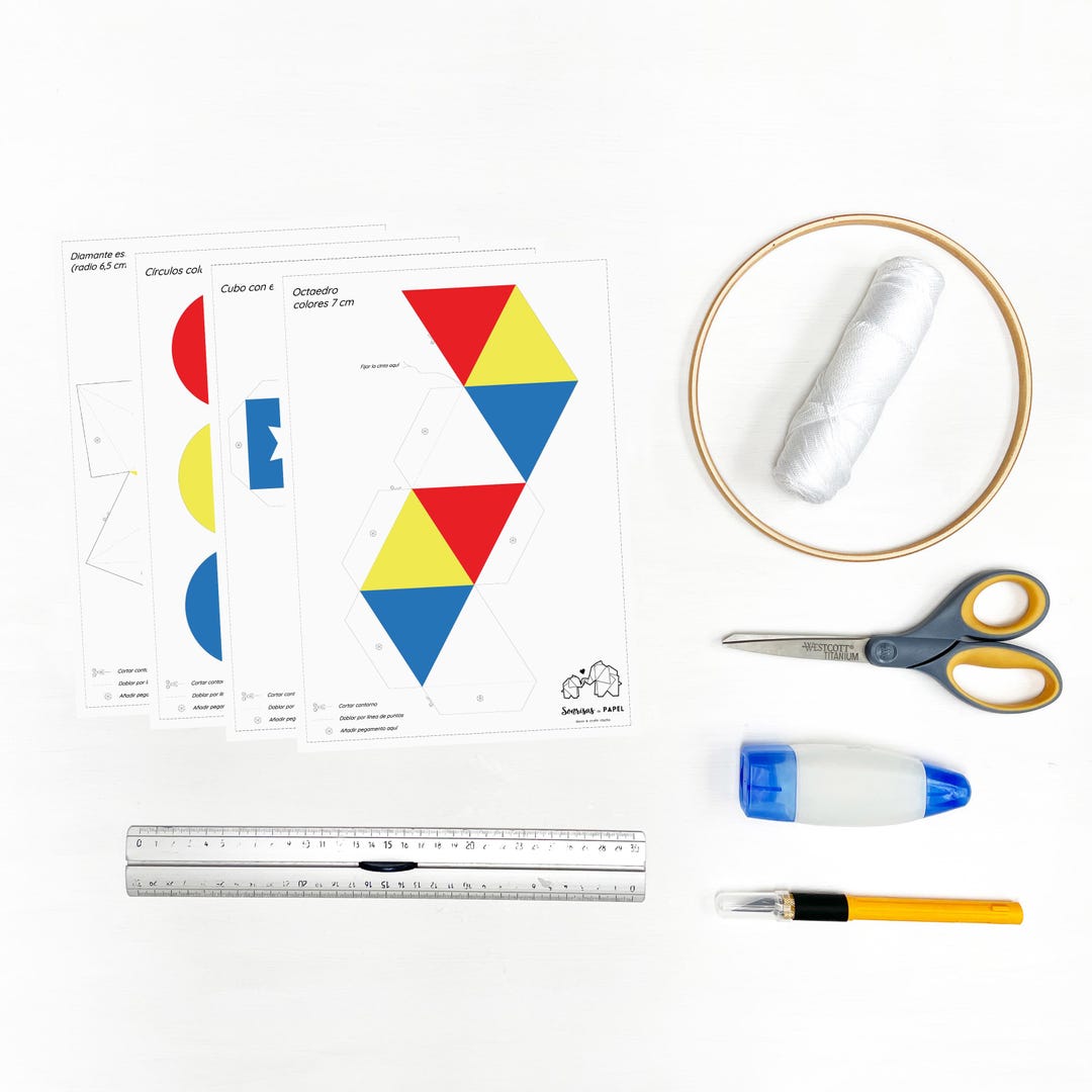 Montessori Baby Mobile DIY Printable Template. Geometric Shapes PDF ...