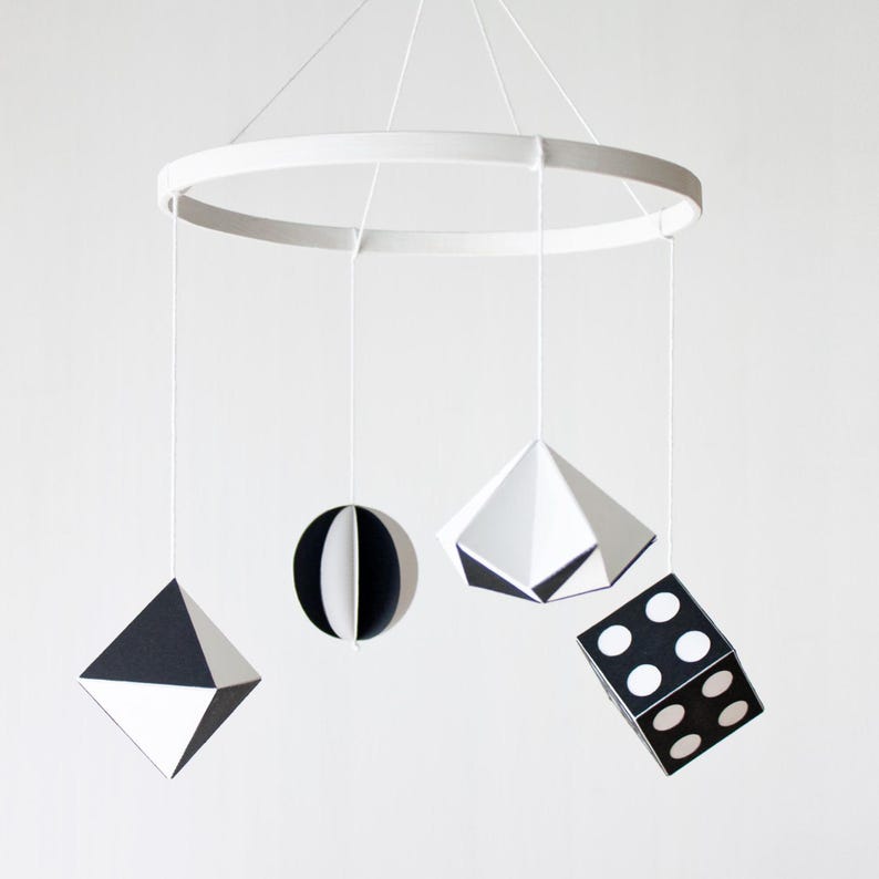 Contrast Mobile Craft Template With Geometric Figures PDF DIY - Etsy