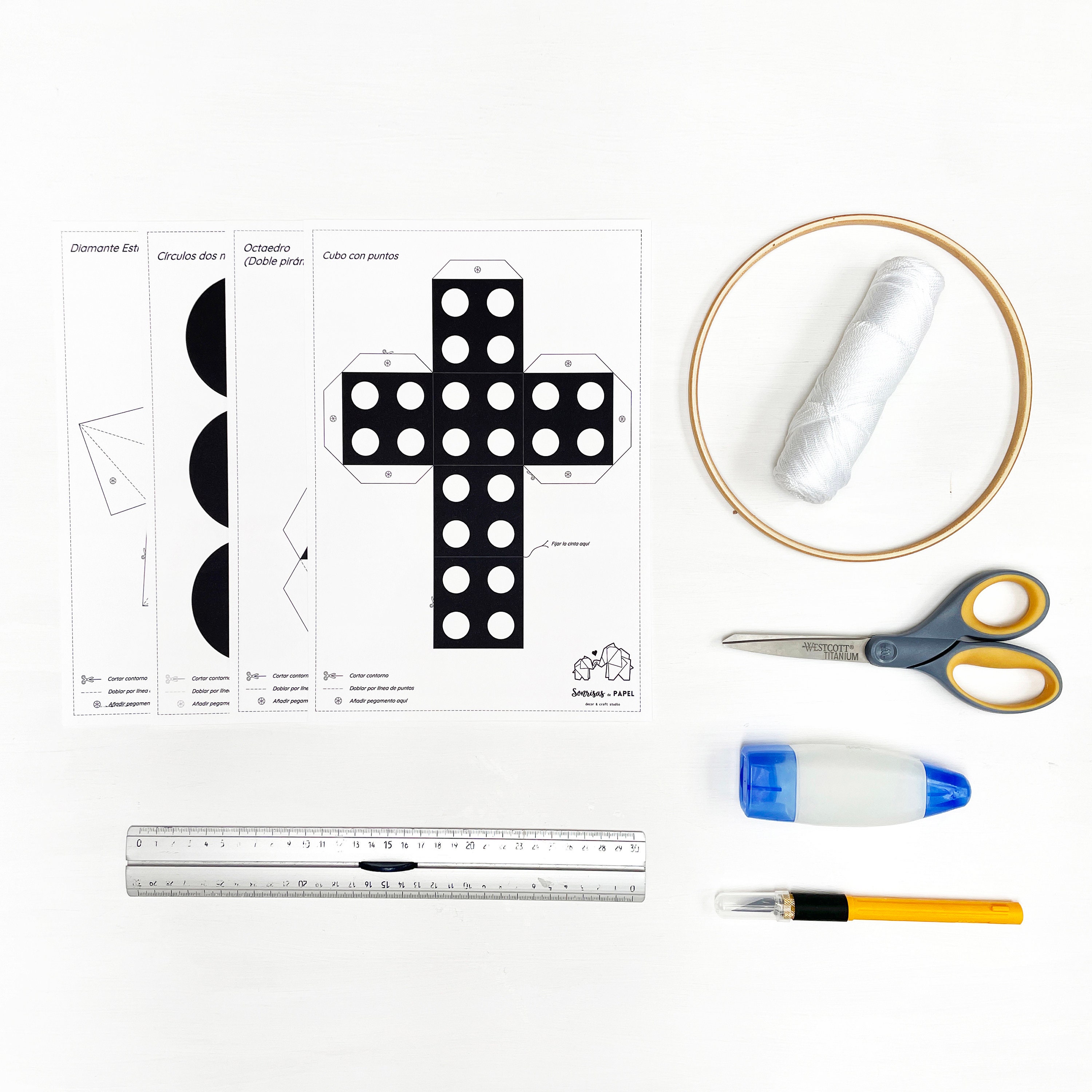 Contrast Mobile Craft Template With Geometric Figures PDF DIY - Etsy