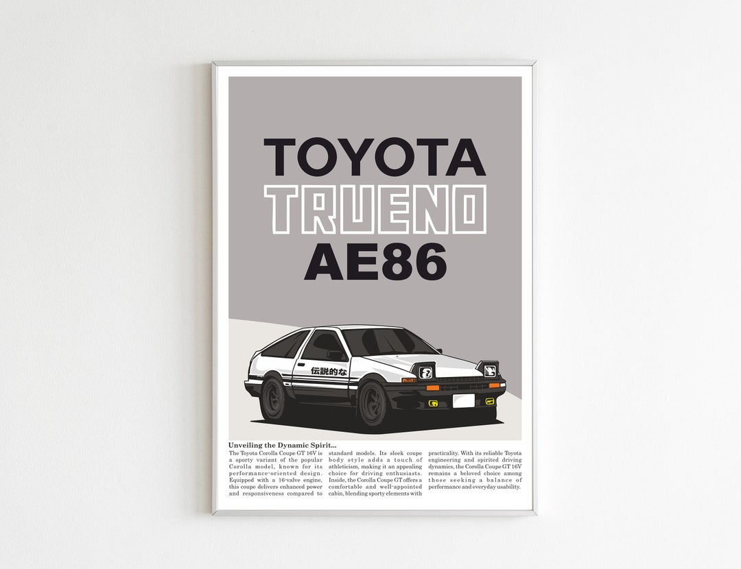 JDM Toyota AE86 Illustrated Car Poster Vector Car Digital Download - Etsy