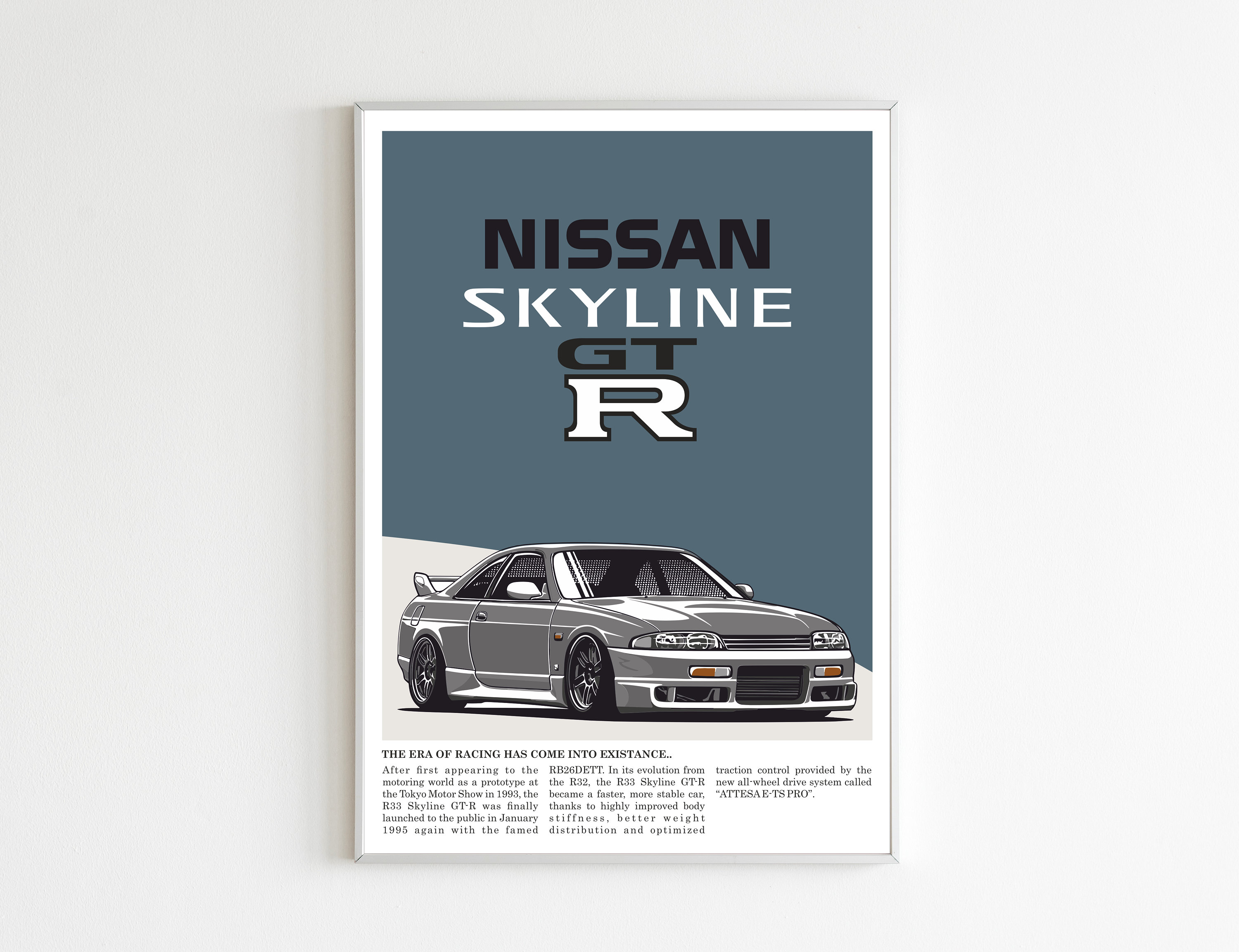 High-quality Nissan GTR Car Poster Digital Download for Automotive ...