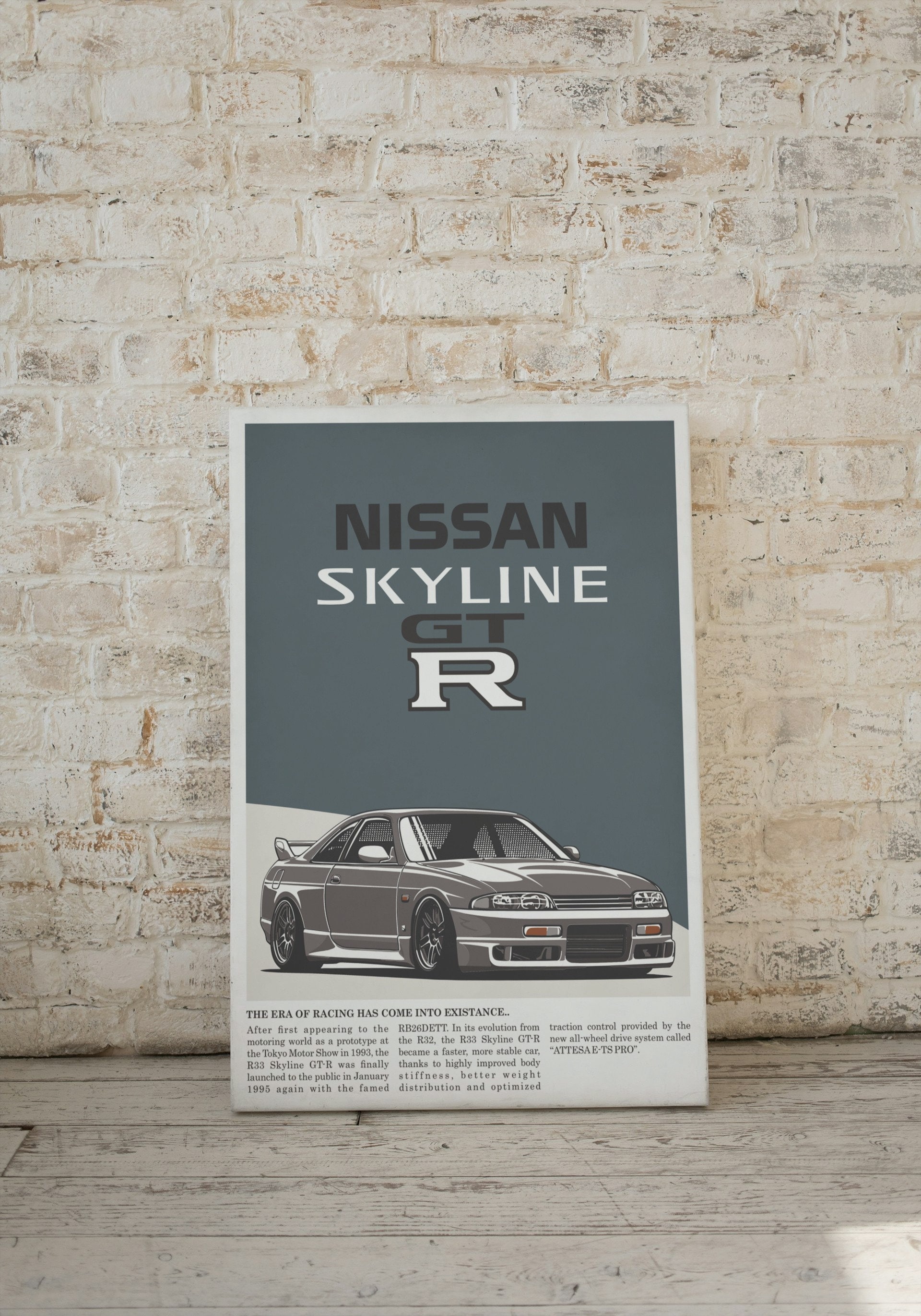 High-quality Nissan GTR Car Poster Digital Download for Automotive ...