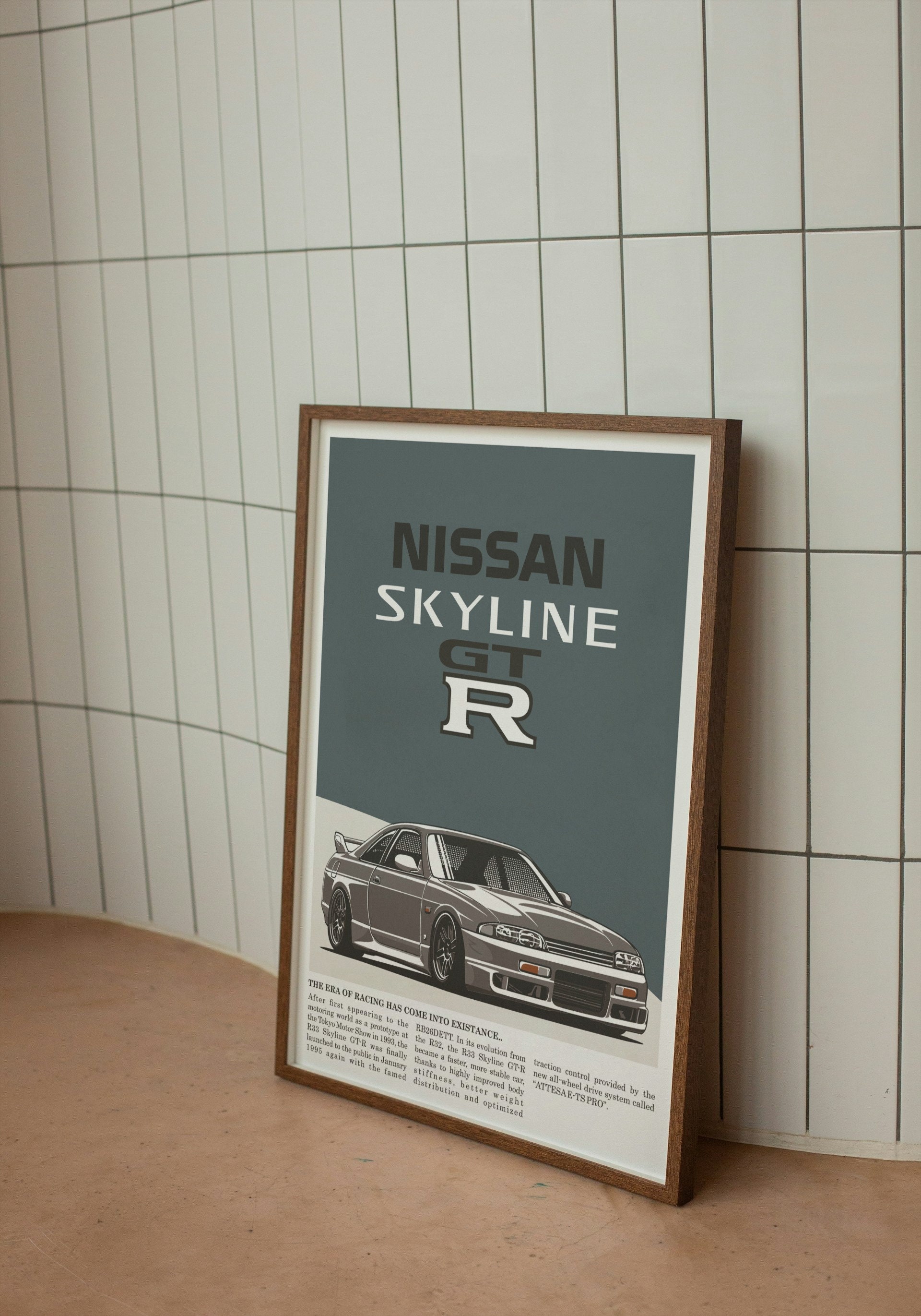 High-quality Nissan GTR Car Poster Digital Download for Automotive ...