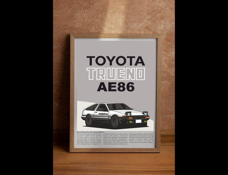 JDM Toyota AE86 Illustrated Car Poster Vector Car Digital Download - Etsy