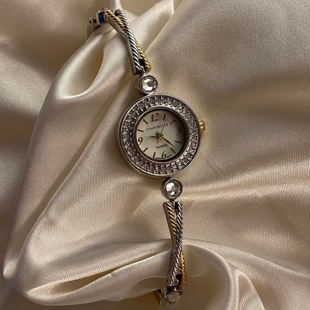 Stunning Vintage Classy Dainty Gold & Silver Tone Diamanté Watch for ...