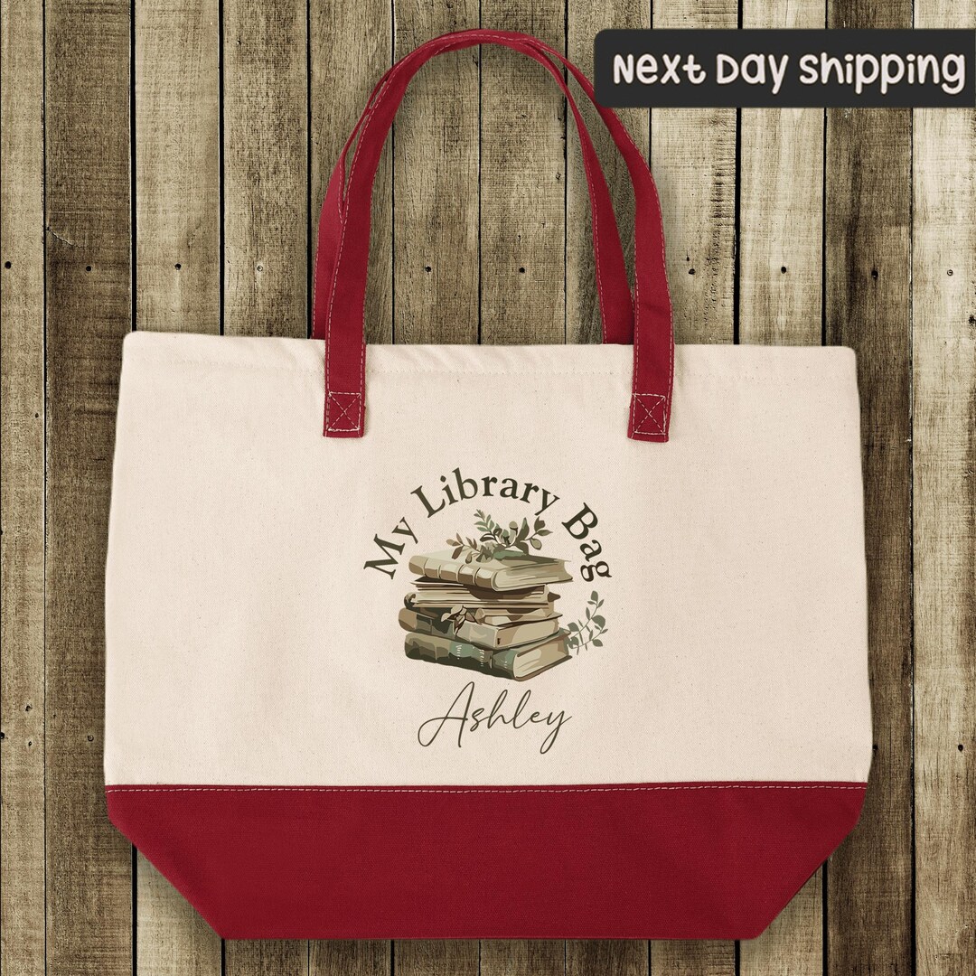 Personalized Library Bag, Book Club, Book Lover Gifts, Gift for Readers ...