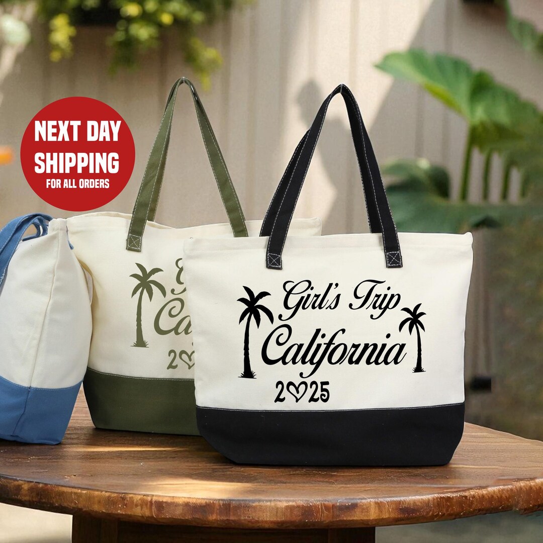 Girls Trip Tote Bag: Travel Beach Style (cotton, Zippered) - Etsy