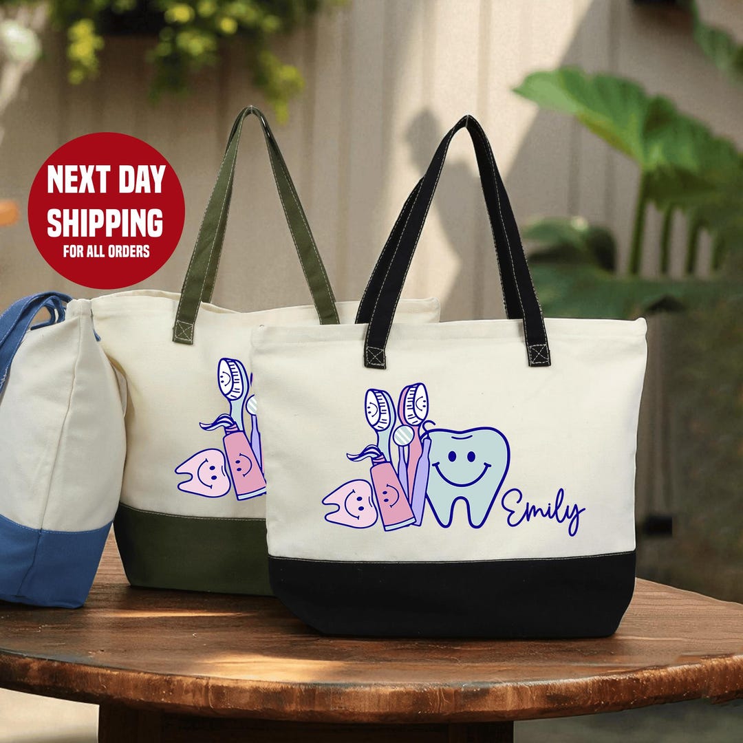 Personalized Dental Tote Bag: Hygienist, Assistant, Student Gift - Etsy