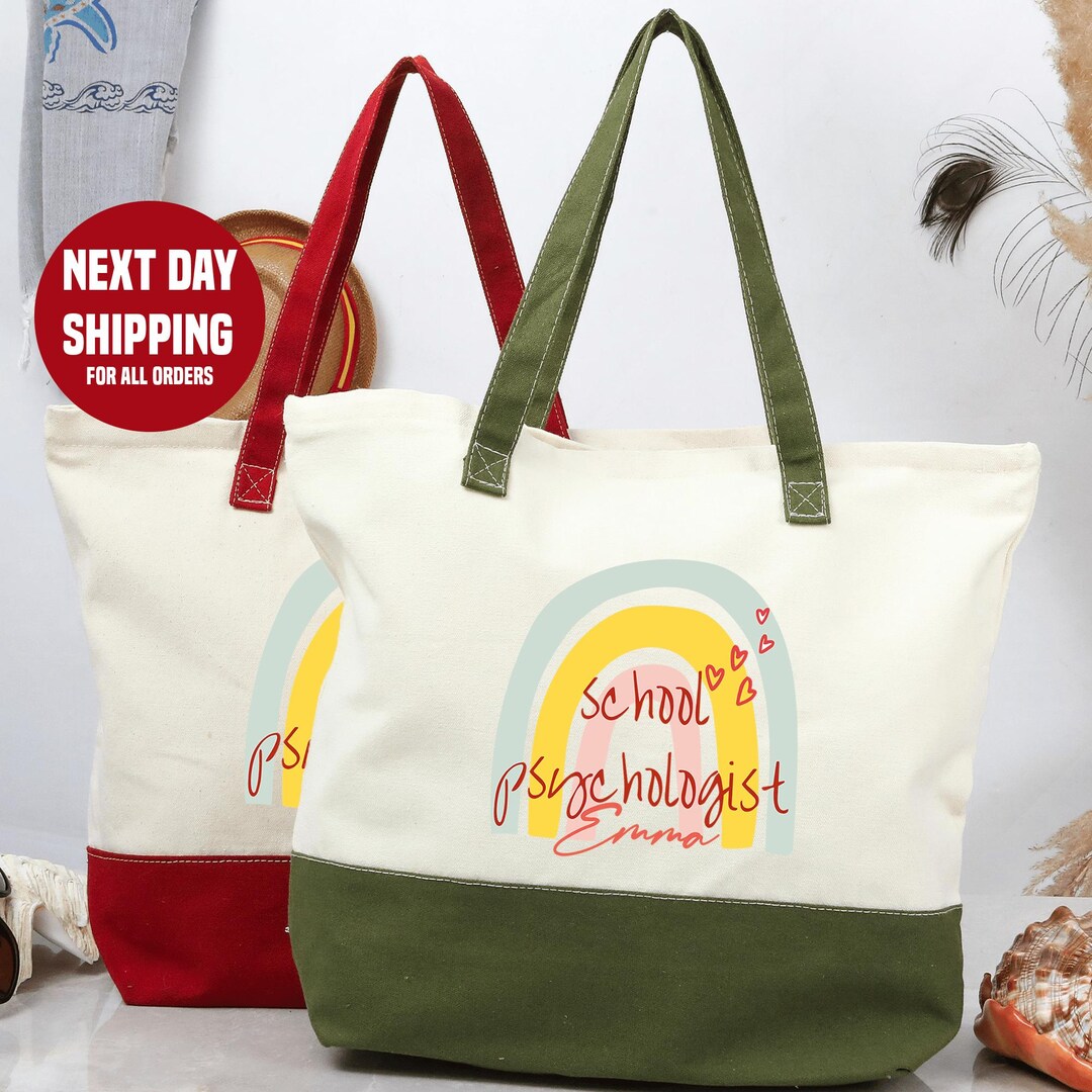 Personalized School Psychologist Bag, Custom School Psychology Tote Bag ...