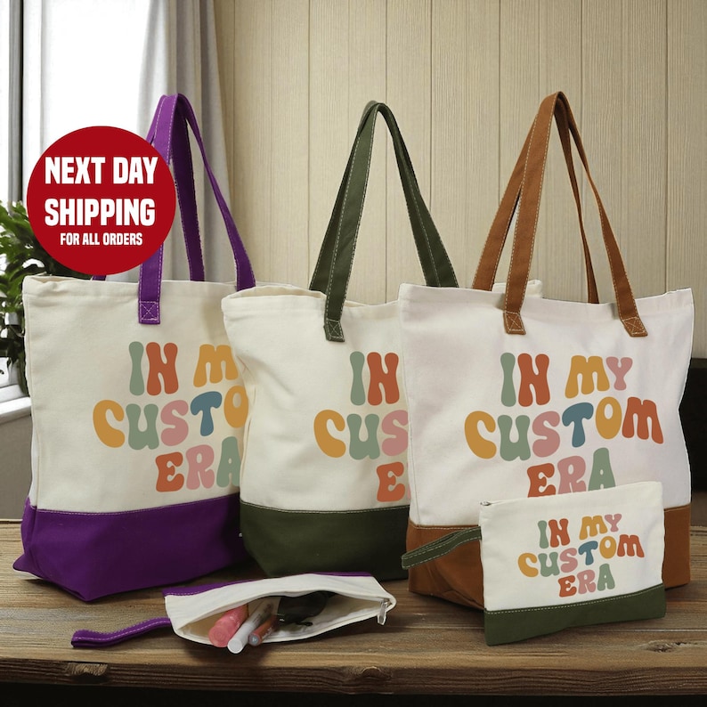 Customizable in My Custom Era Tote Bag, Personalized Text Tote, Custom ...