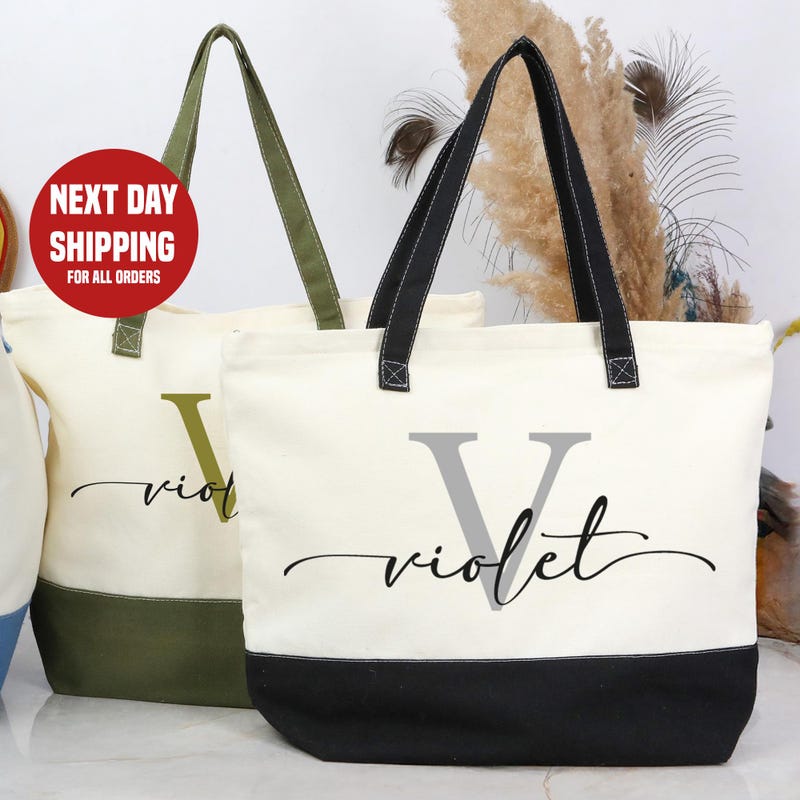 Monogram Tote Bag - Etsy