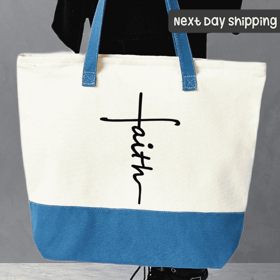 Gift for Christians, Faith Tote Bag, Church Bag, Bible Verse Tote Bag ...