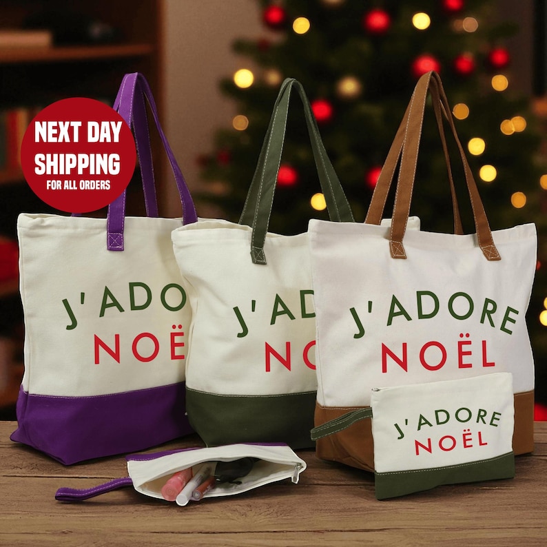 J'adore Noël Totebag, French Christmas Totebag, Christmas Totebag ...