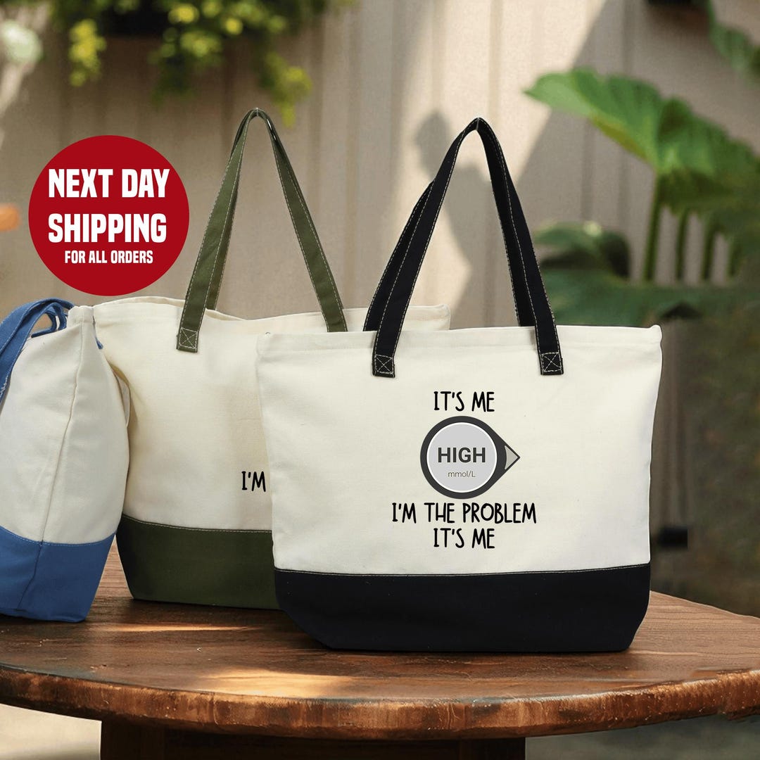 Diabetes Awareness Tote Bag: 'it's Me' Blue Ribbon Design - Etsy