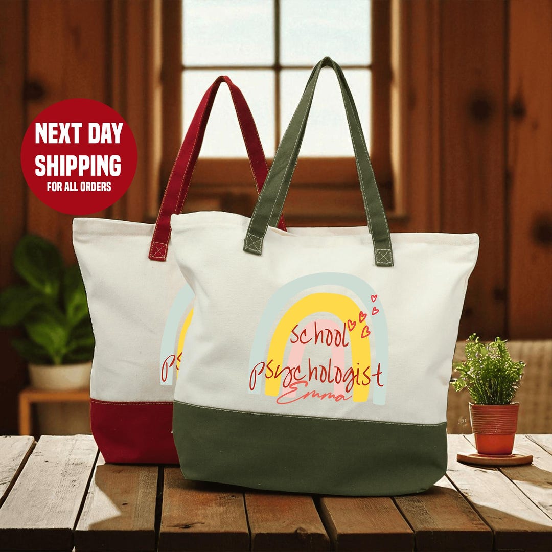 Personalized School Psychologist Bag, Custom School Psychology Tote Bag ...