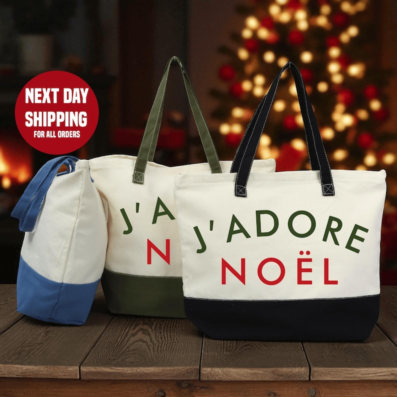 J'adore Noël Totebag, French Christmas Totebag, Christmas Totebag ...