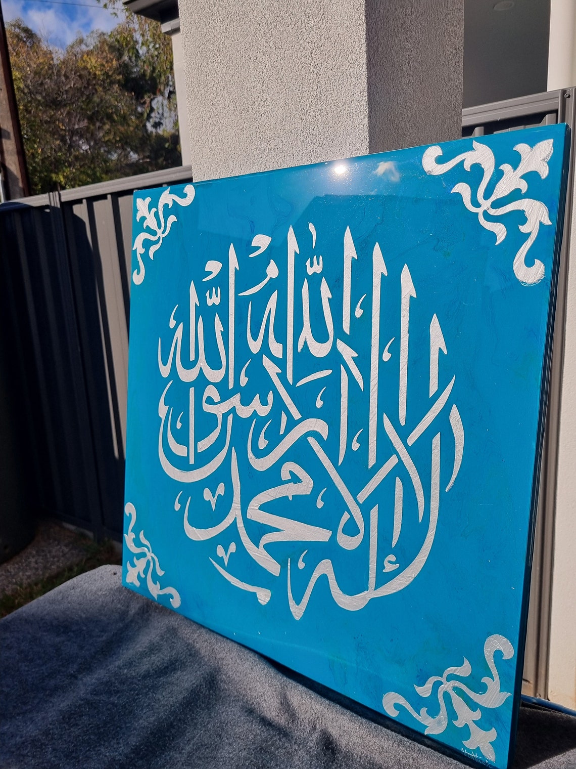 Kalma Touheed Modern Islamic Original ,wall Art ,resin Art Large Islamic Calligraphy Wood Panel ...