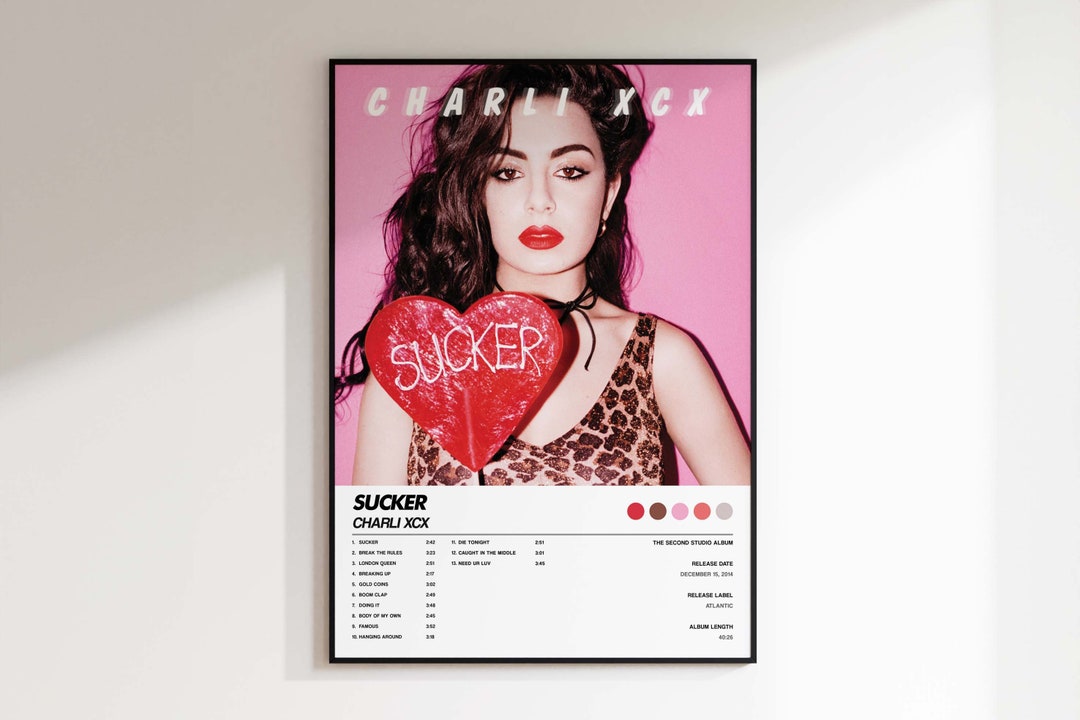 Charli XCX 'sucker' Album Cover Poster, Tracklist Poster, Digital ...