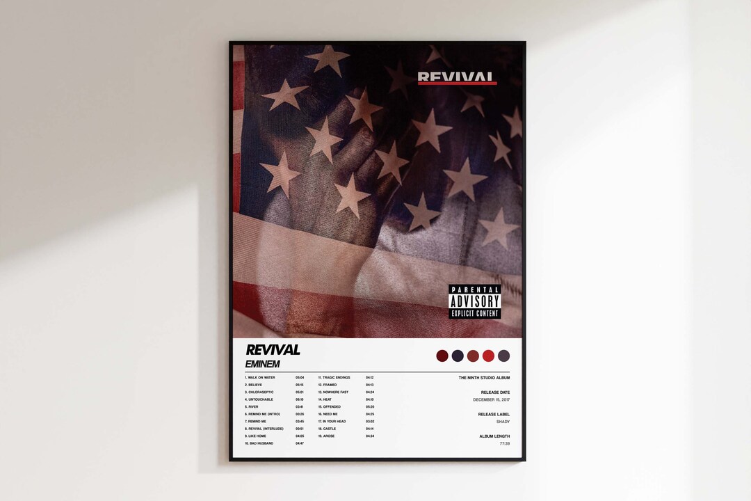 Eminem 'revival' Album Cover Poster, Tracklist Poster, Digital Download ...