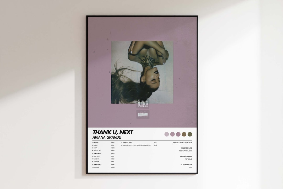 Ariana Grande 'thank U, Next' Album Cover Poster, Tracklist Poster ...