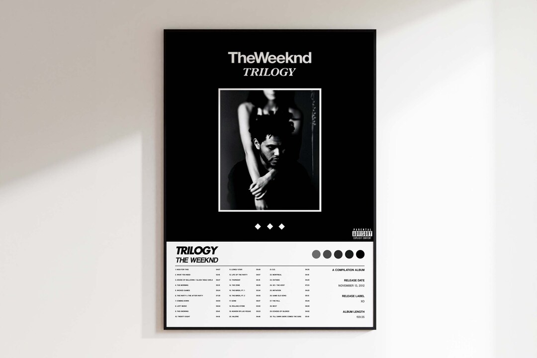 The Weeknd 'trilogy' Album Cover Poster, Tracklist Poster, Digital ...